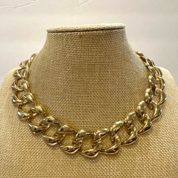 unbranded | Jewelry | Vintage Collar Necklace Gold Tone Open Link Chain ...